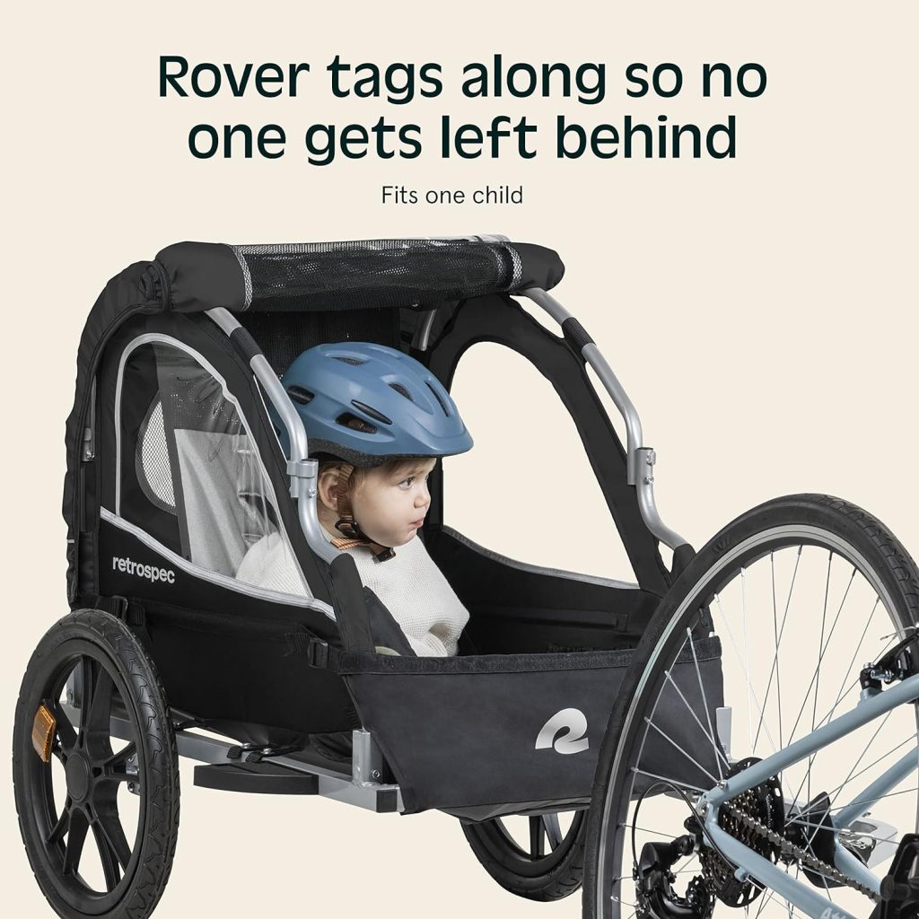 Retrospec Rover Kids Bicycle Trailer Single and Double Passenger ...