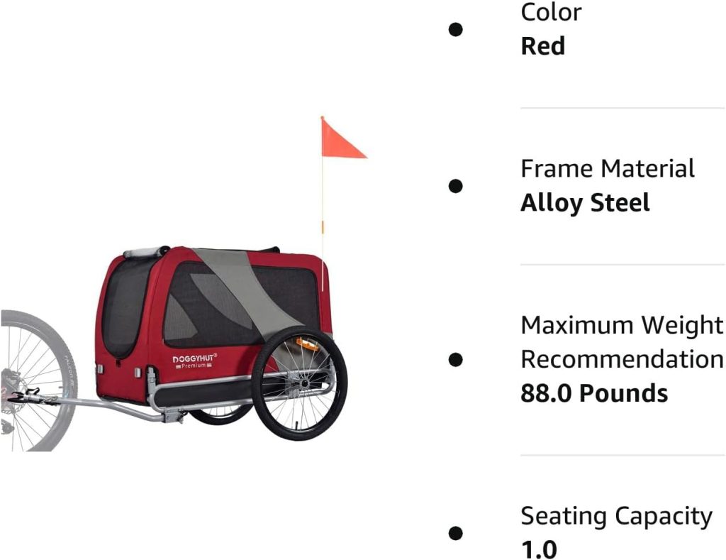 Doggyhut Premium Pet Bike Trailer Bicycle Trailer for Medium or Large ...