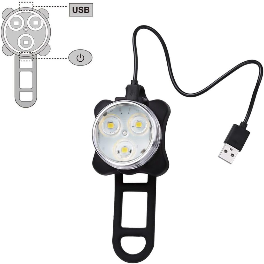 Ascher USB Rechargeable Bike Light Set,Super Bright Front Headlight and ...