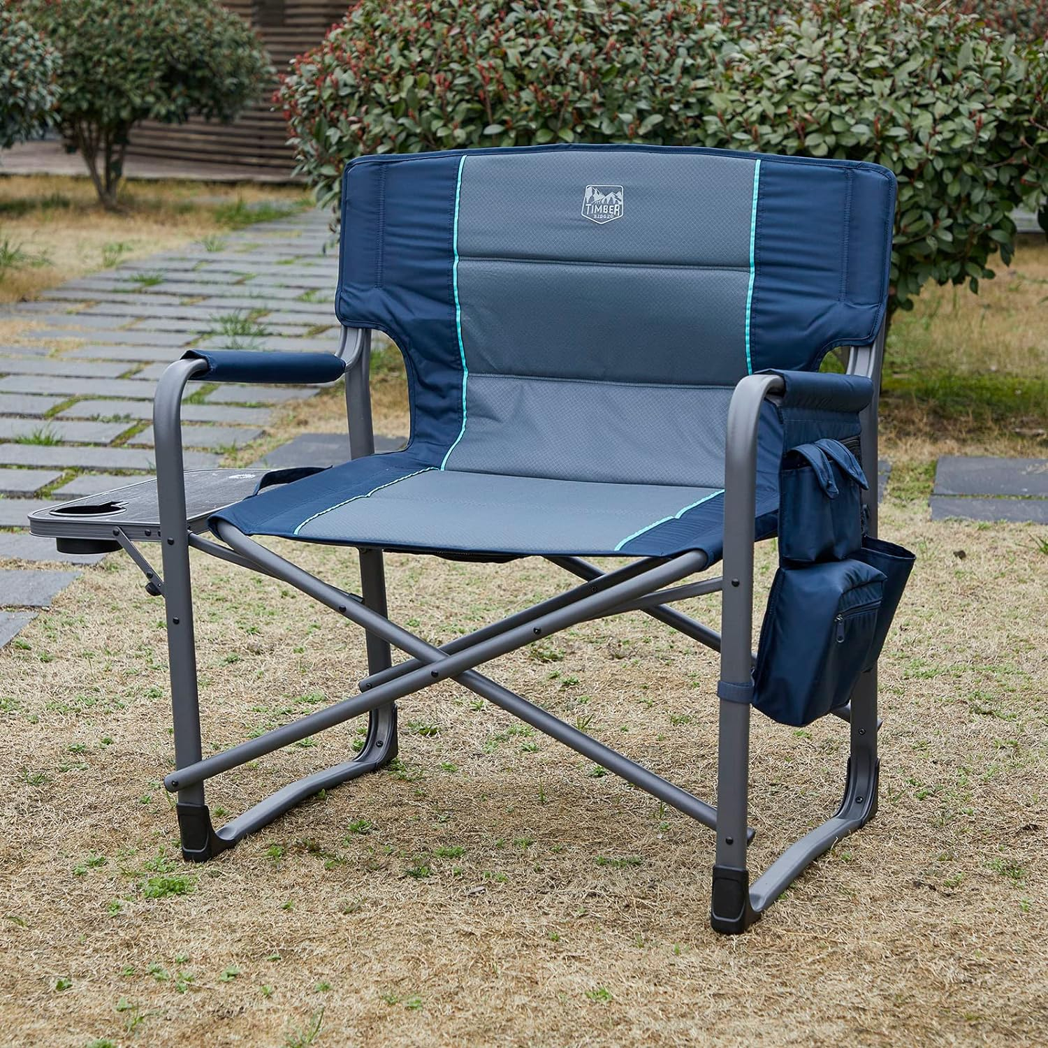 Timber ridge folding chair with side table store